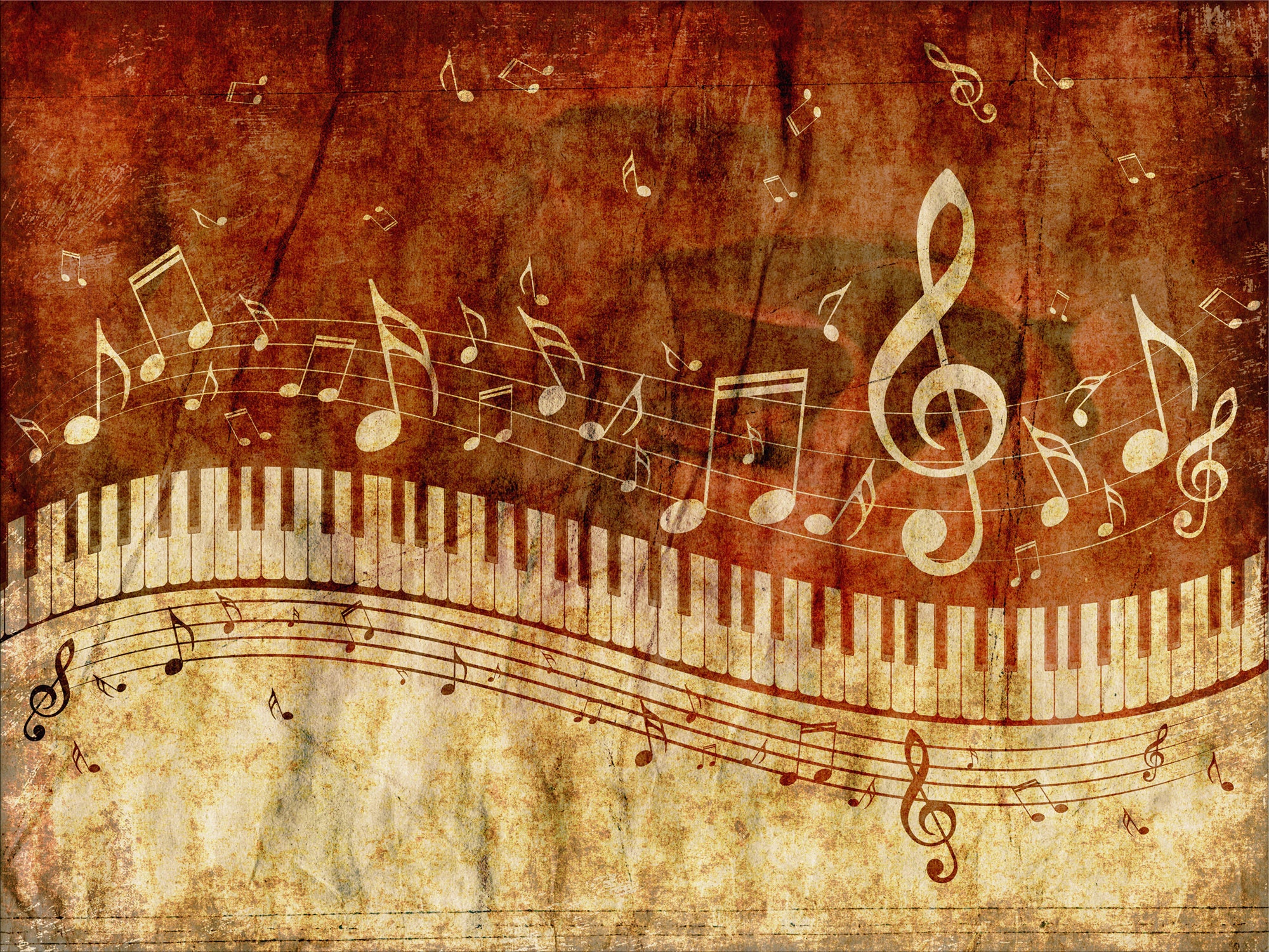 Music Notes Decoration Wallpaper Mural / Musical Art Wallpaper - Etsy