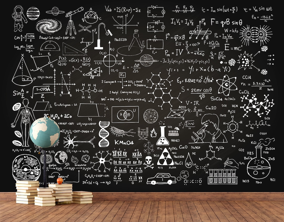 Scientific Formulas Wall Mural / Wetenschappelijke Formules Fotobehang ...