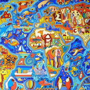 Graffiti World Map Wall Mural / Graffiti Wereldkaart Fotobehang ...