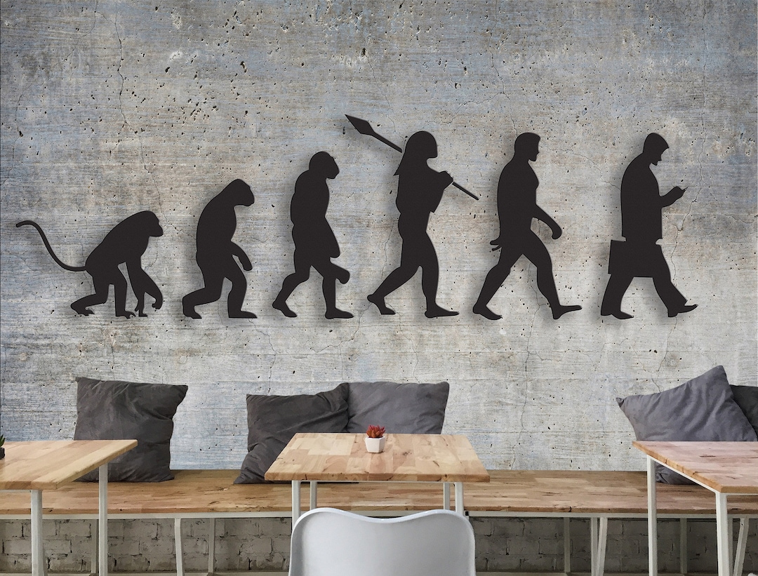 Human Evolution Journey Wallpaper Mural | Anthropology Science Artwork ...