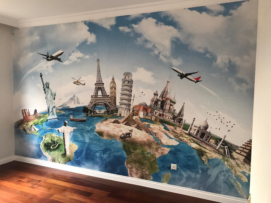 Symbols of the World Wall Mural / Symbolen Van De Wereld - Etsy