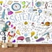 Science Figures Wallpaper Mural / School Science Room Wallpaper ...