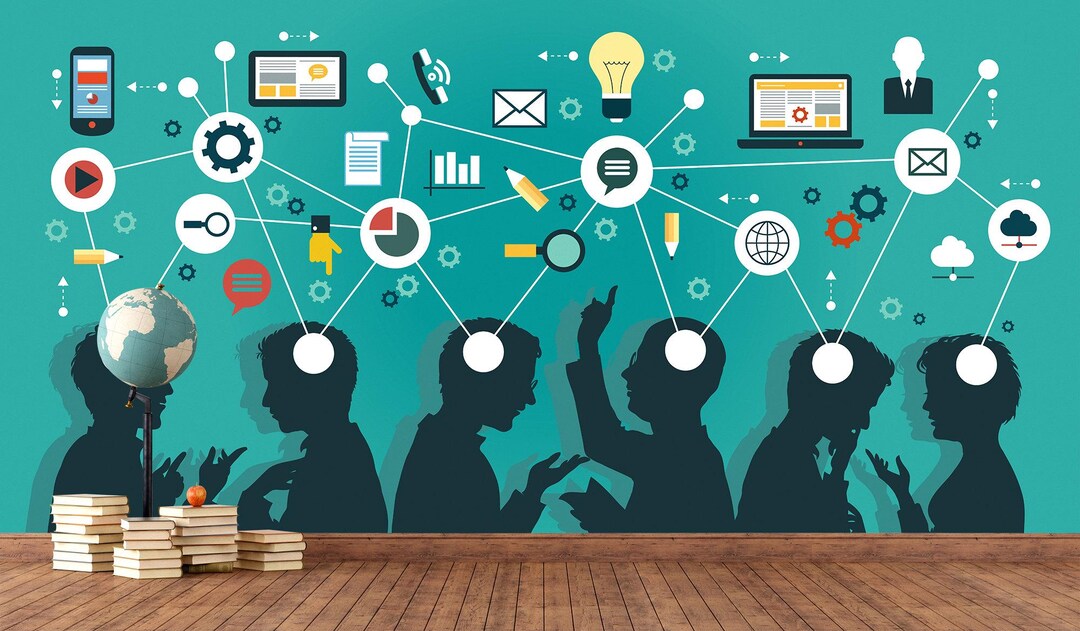 Teamwork Ideas Wallpaper Mural, Innovation and Collaboration Wall Decor ...