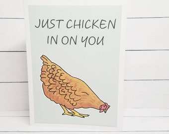 Funny Chicken Card | Etsy
