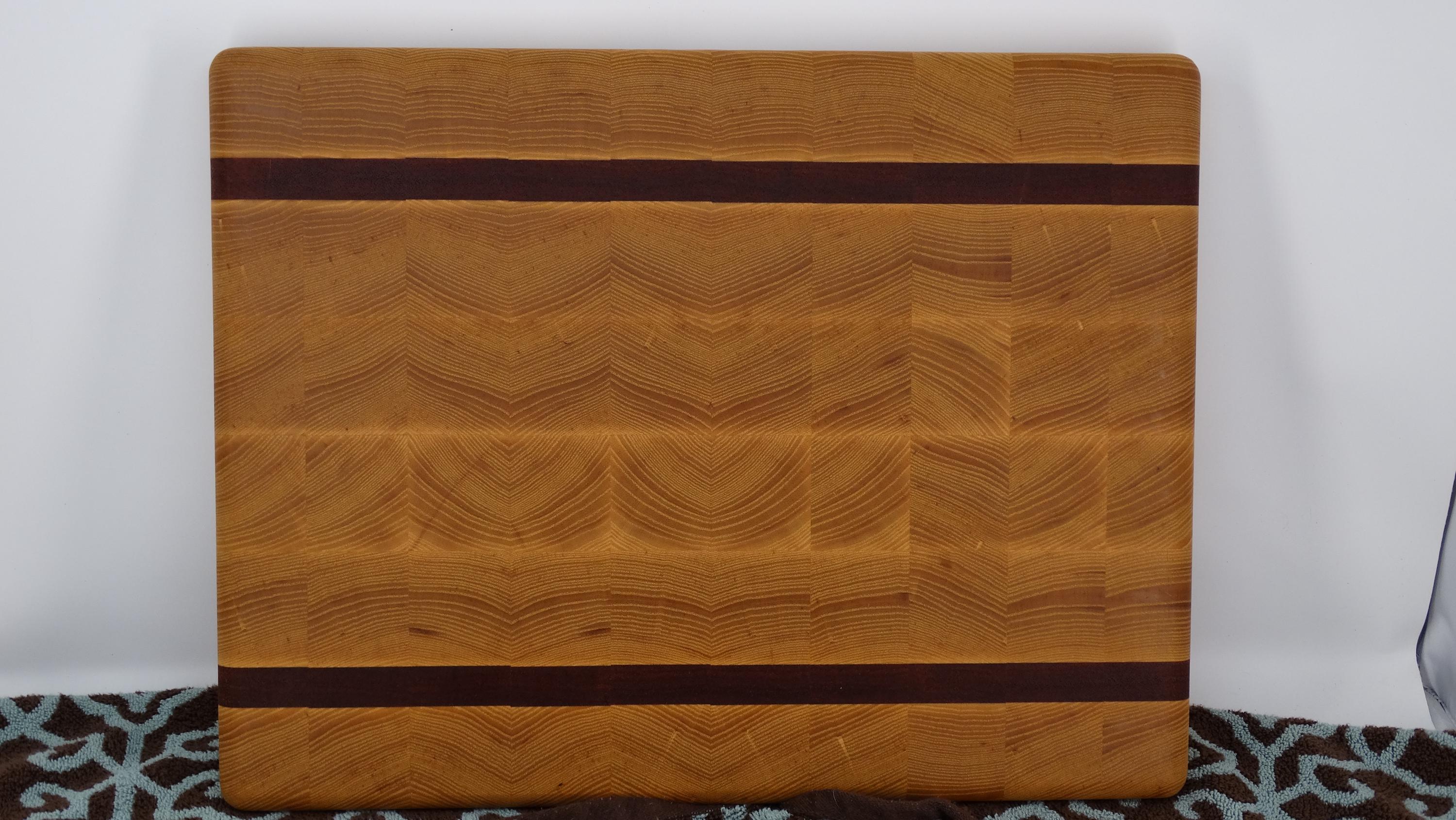 Custom End Grain Cutting Board Using Ash and Gombe, Butcher Block End ...