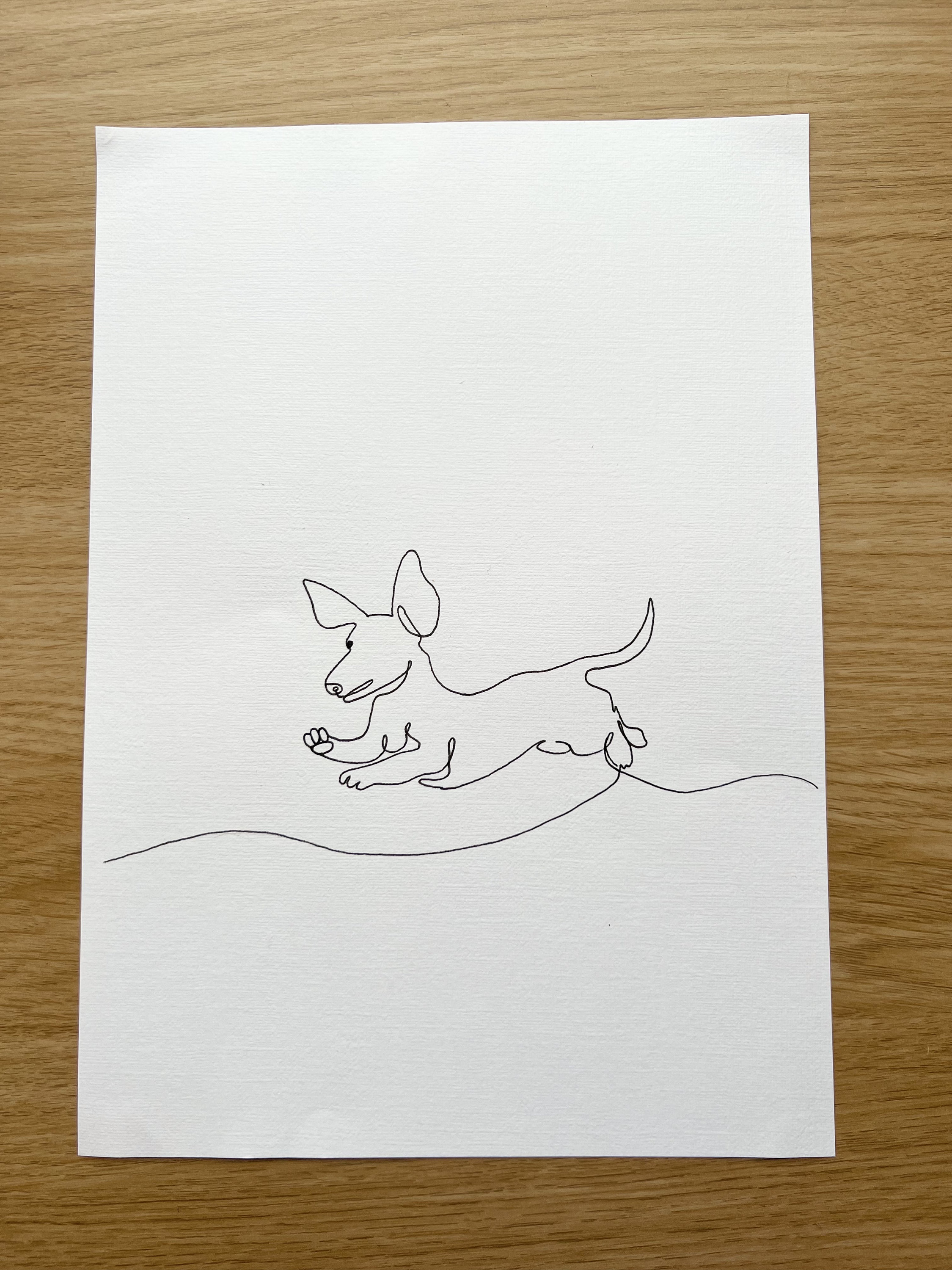 Jumping Dog Silhouette Line Drawing | Dachshund Line Art | Abstract ...