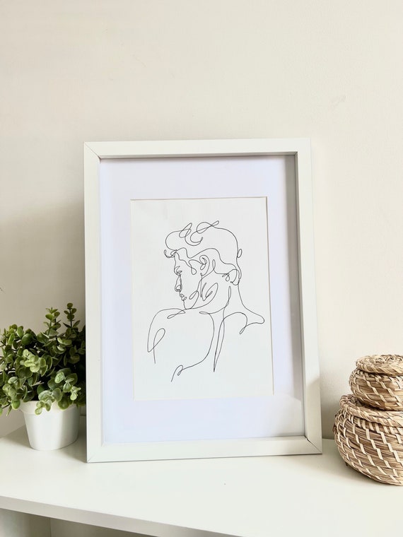 Male Figure Back Line Drawing Male Body Line Art Abstract - Etsy