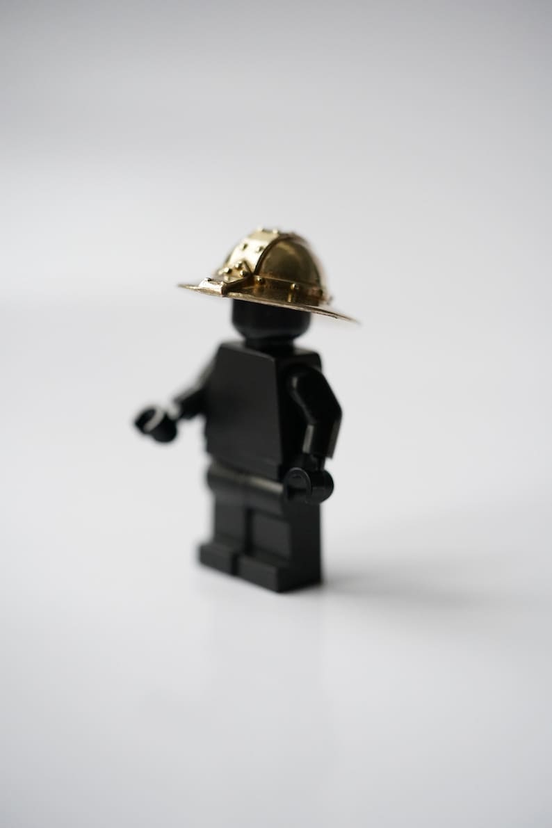 Solid Metal Bronze Minifigure Medieval Kettle Helmet Lego - Etsy