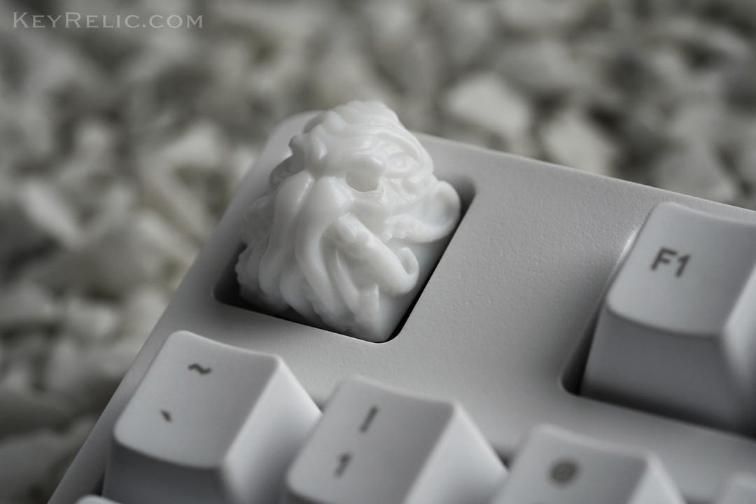Albino the Great Old One - Cthulhu White Resin Keycap Artisan ...