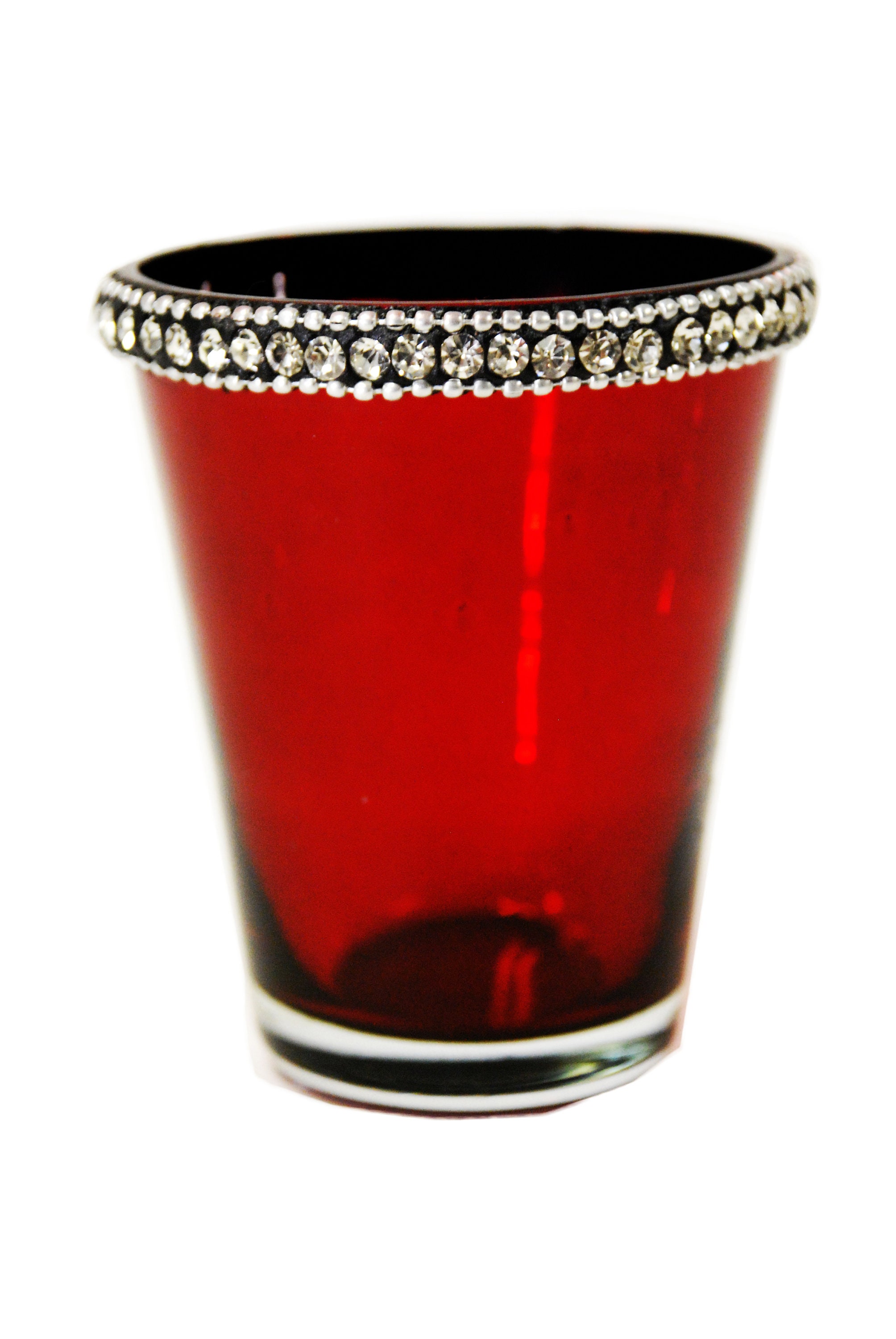 Red Votive Holders With Crystal Embellishments Set of 6 Pcs. by Ima ...