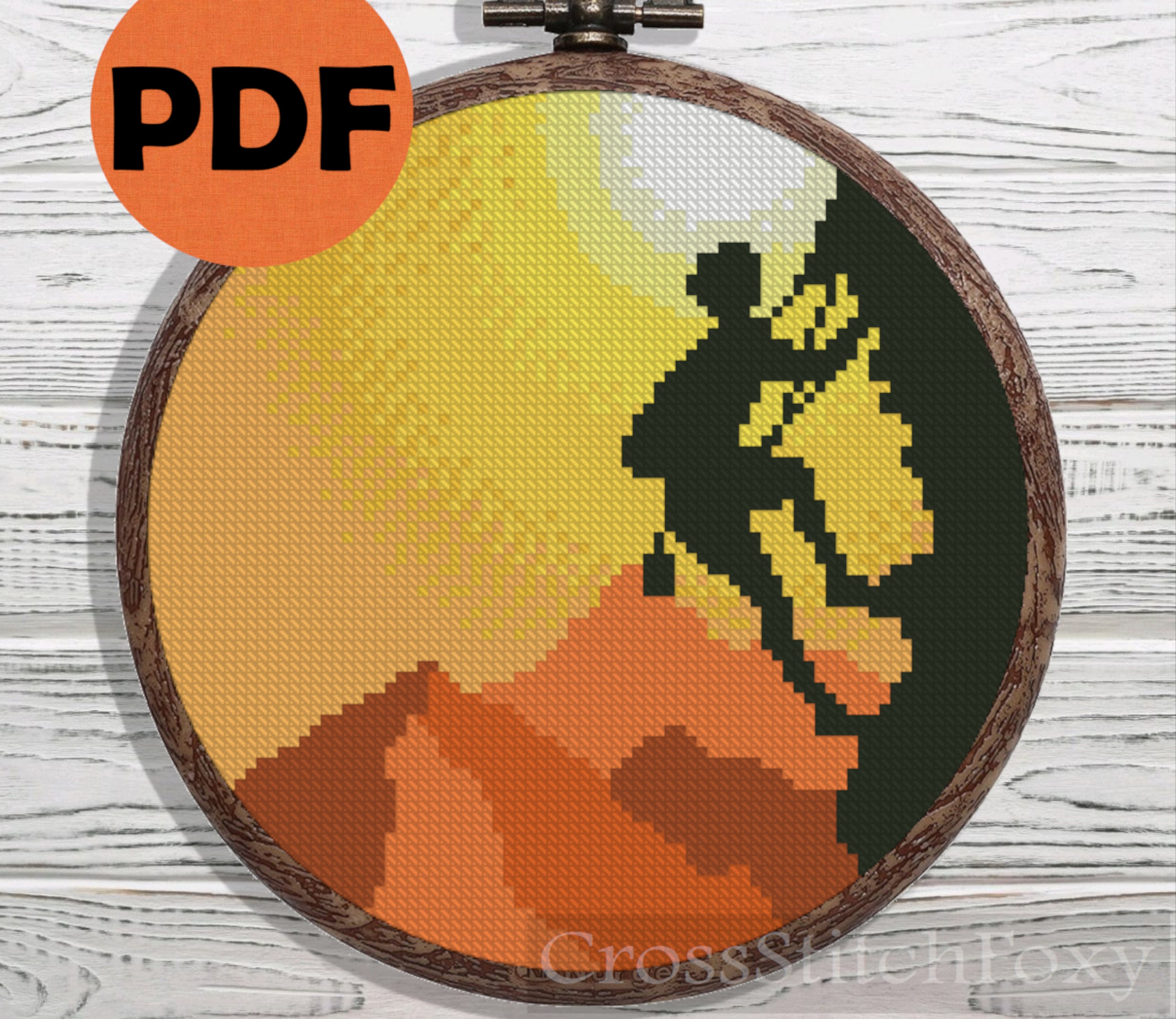 Sunset Rock Girl Climbing Cross Stitch Pattern PDF Mountain | Etsy