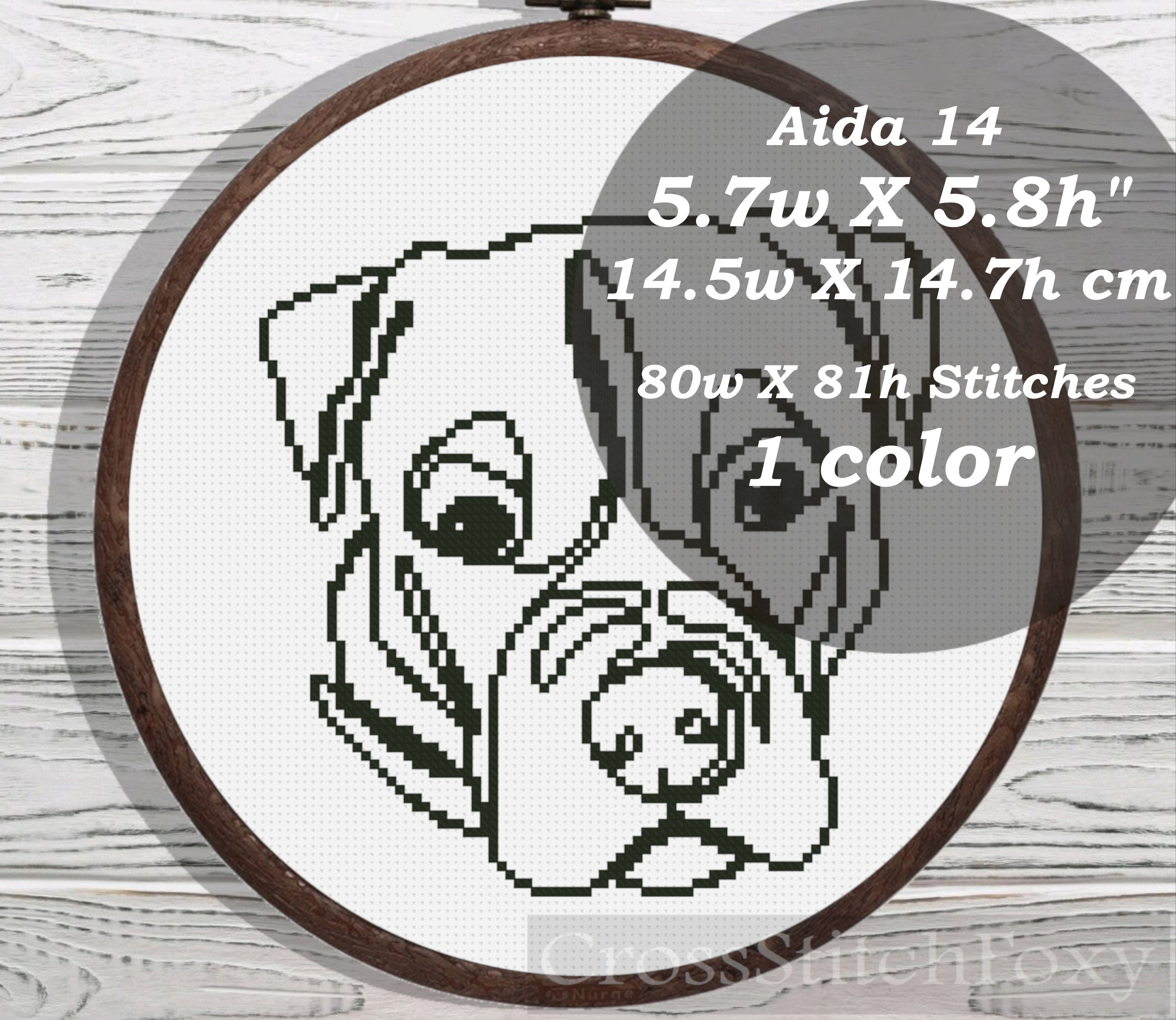 Dog Cross Stitch Pattern PDF Easy Dog Portrait Counted Chart - Etsy