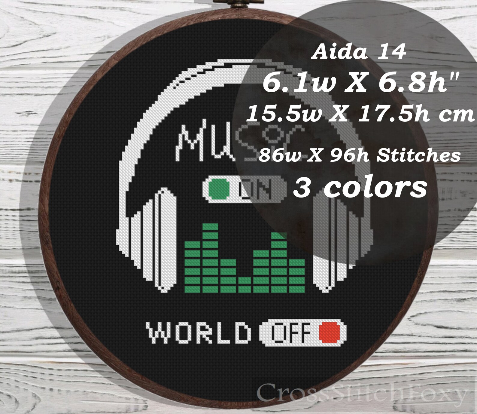 Music on Cross Stitch Pattern PDF, Music Cross Stitch Pattern, Sound ...