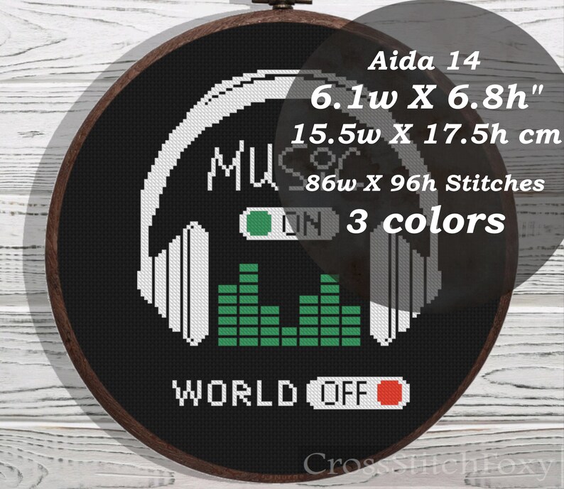 Music on Cross Stitch Pattern PDF Music Cross Stitch Pattern | Etsy