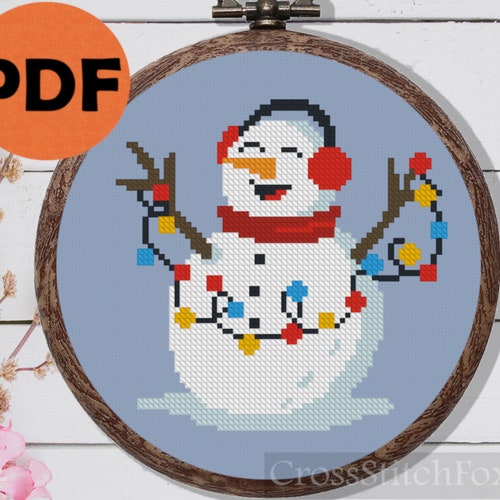 Snowman Mini Cross Stitch Pattern CHRISTMAS Cross Stitch PDF - Etsy