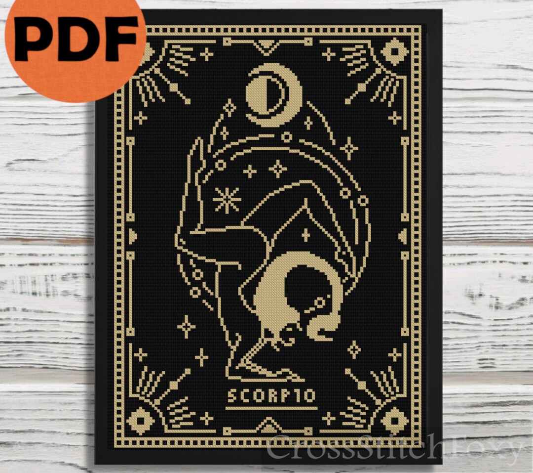 Female Scorpio Zodiac Cross Stitch Pattern PDF, Scorpio Zodiac ...