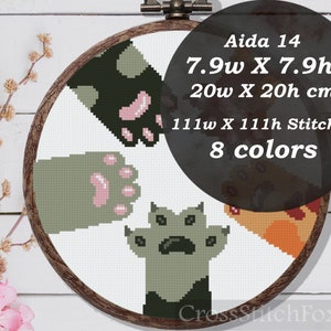 Cat Paws Cross Stitch Pattern PDF, Pet Paws Cross Stitch Pattern, Cat ...