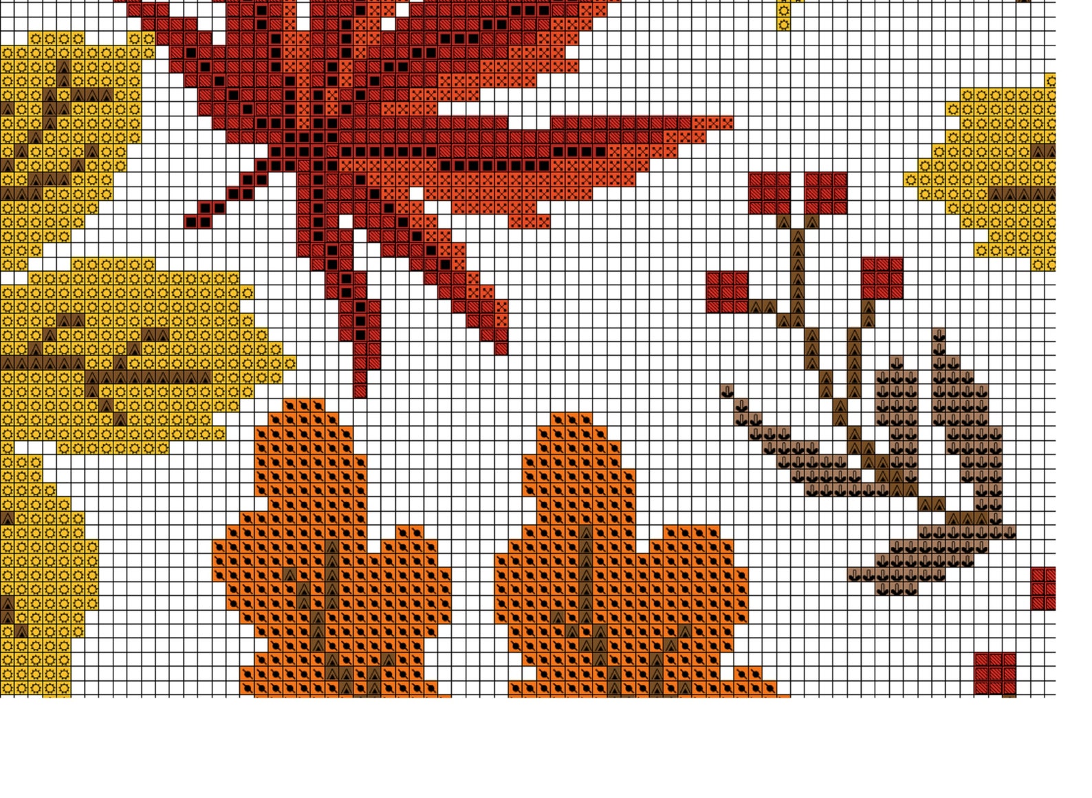 Fall Leaves Autumn Forest Mini Plants Easy Cross Stitch - Etsy