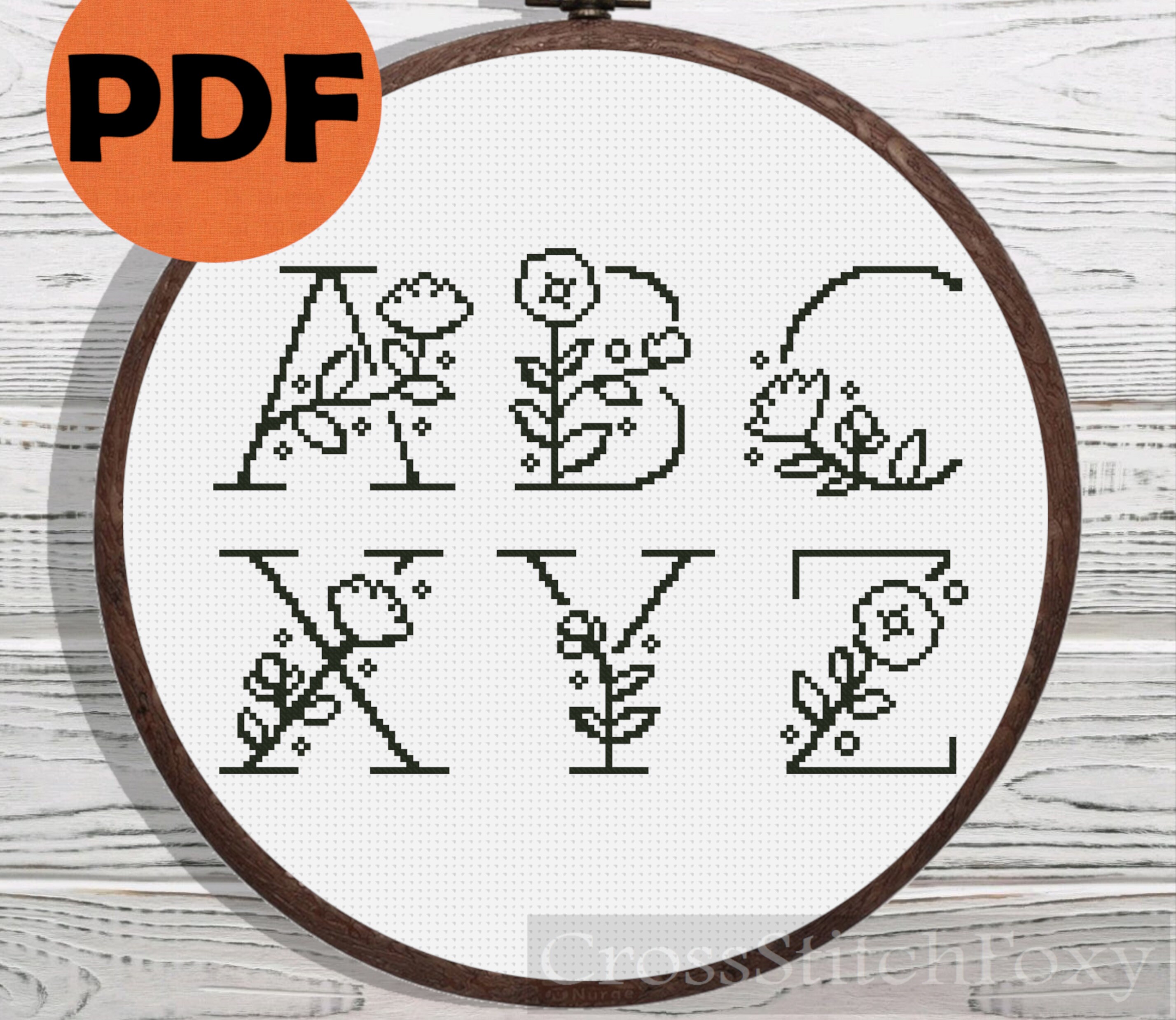 Full Floral Alphabet Cross Stitch Pattern Capital Letters - Etsy