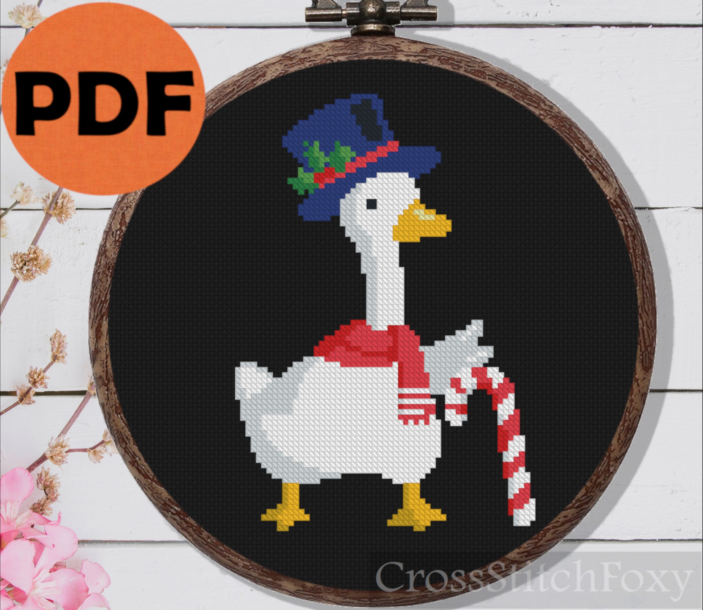 Christmas Goose Cross Stitch Pattern PDF Easy Christmas | Etsy