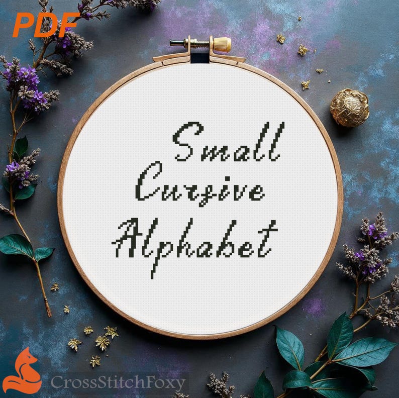 Cursive Alphabet Cross Stitch Pattern: Small Elegant Font (PDF Pattern ...