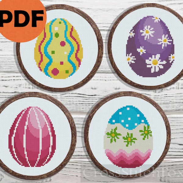 Easter Egg Cross Stitch Pattern - Etsy