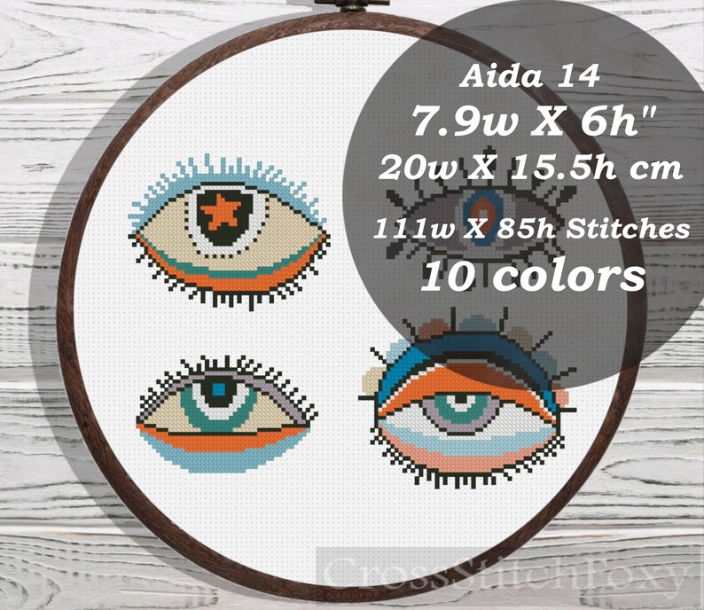 Evil Eyes Cross Stitch Pattern PDF Halloween Cross Stitch - Etsy