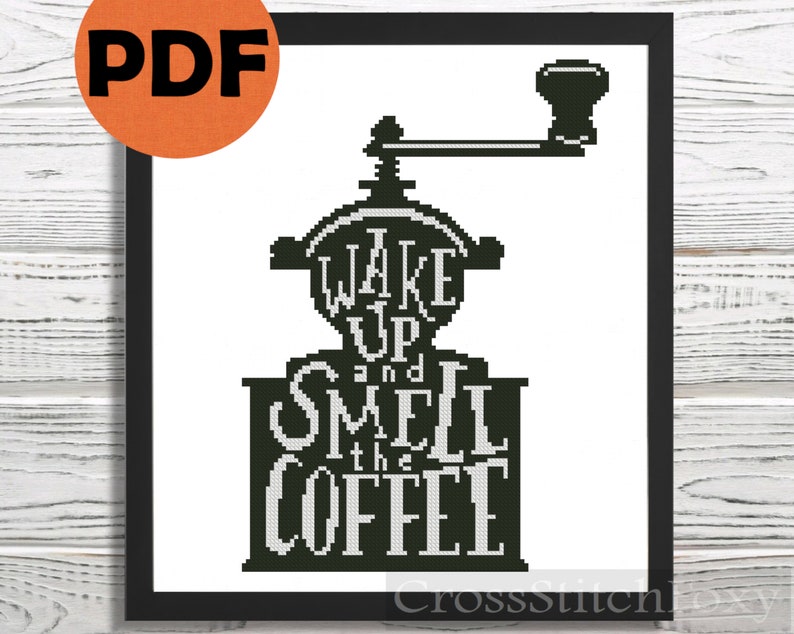 Coffee Cross Stitch Pattern PDF Kitchen Cross Stitch Decor - Etsy
