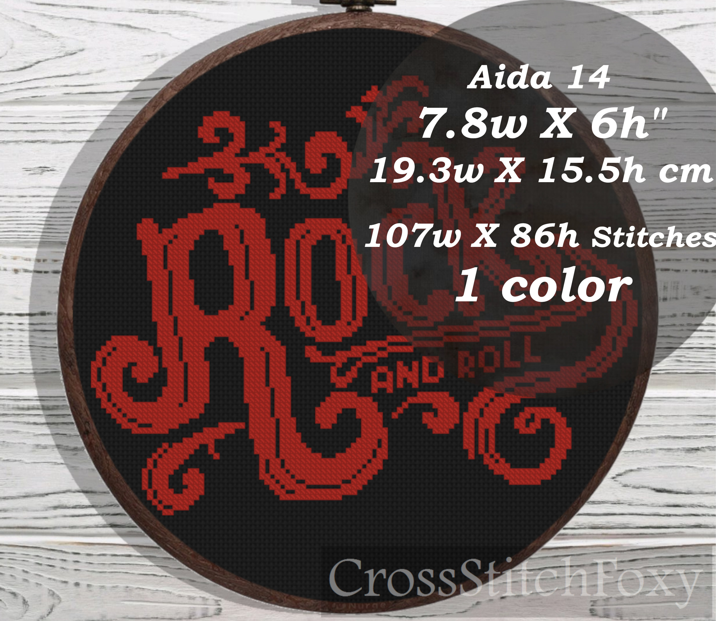 Rock N Roll Cross Stitch Pattern (PDF Download) - Etsy