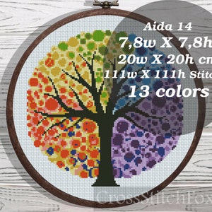 Four Seasons Tree Cross Stitch Pattern: Floral Decor (PDF Pattern) - Etsy