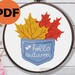 Fall Leaves Pocket Hello Autumn Cross Stitch Pattern PDF Digital ...
