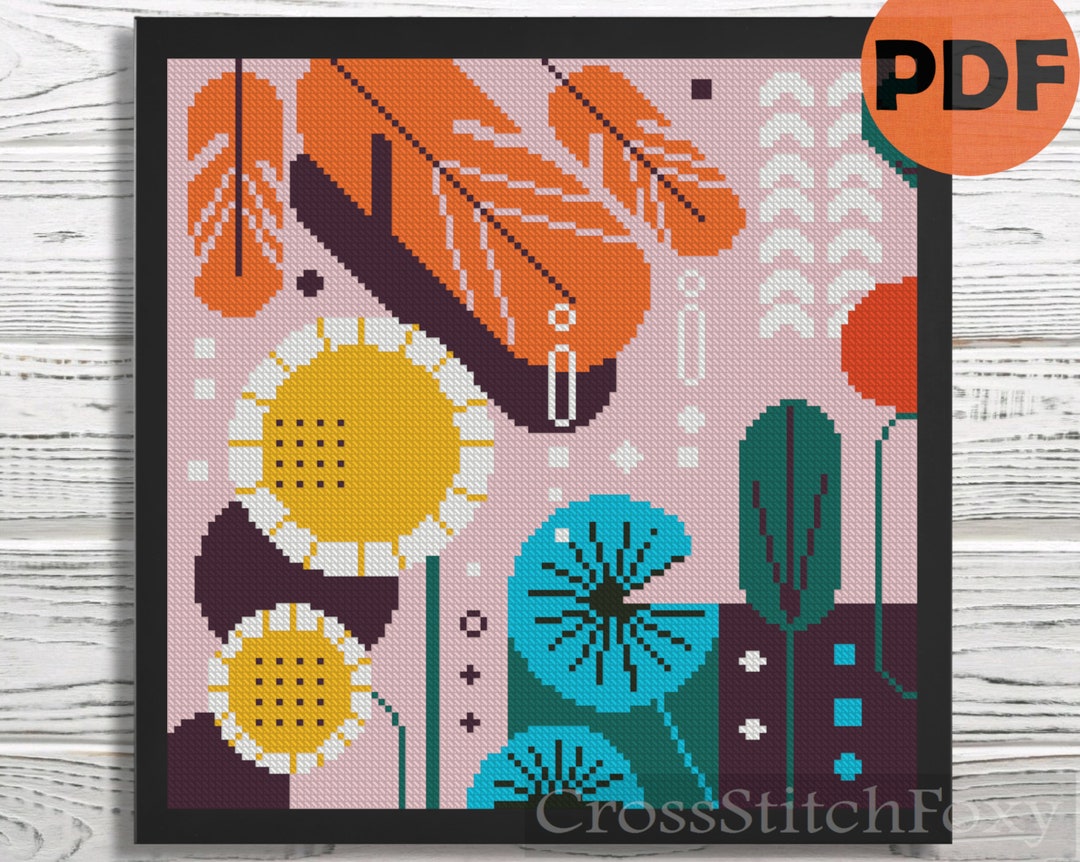 Geometric Cross Stitch Pattern Easy Modern Cross Stitch - Etsy
