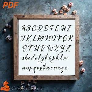 Cursive Alphabet Cross Stitch Pattern: Small Elegant Font (PDF Pattern ...