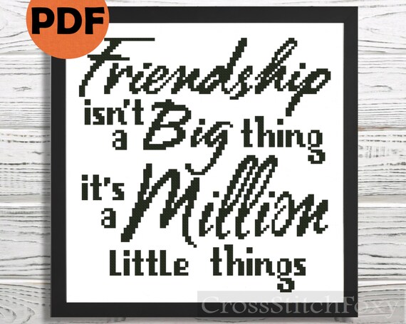 Friendship Cross Stitch Pattern PDF Friends Cross Stitch | Etsy