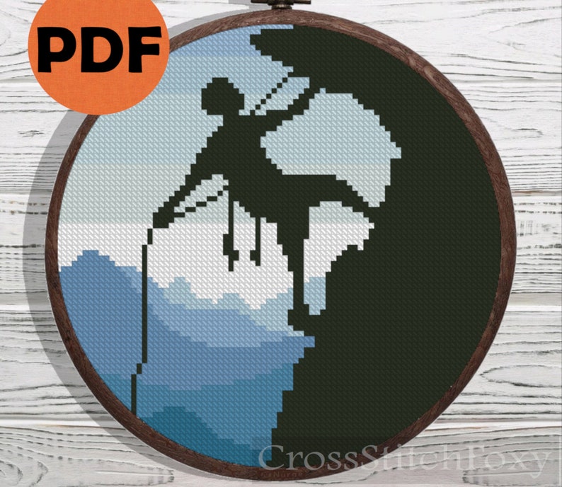 Rock Climbing Cross Stitch Pattern PDF Mountain Cross Stitch - Etsy