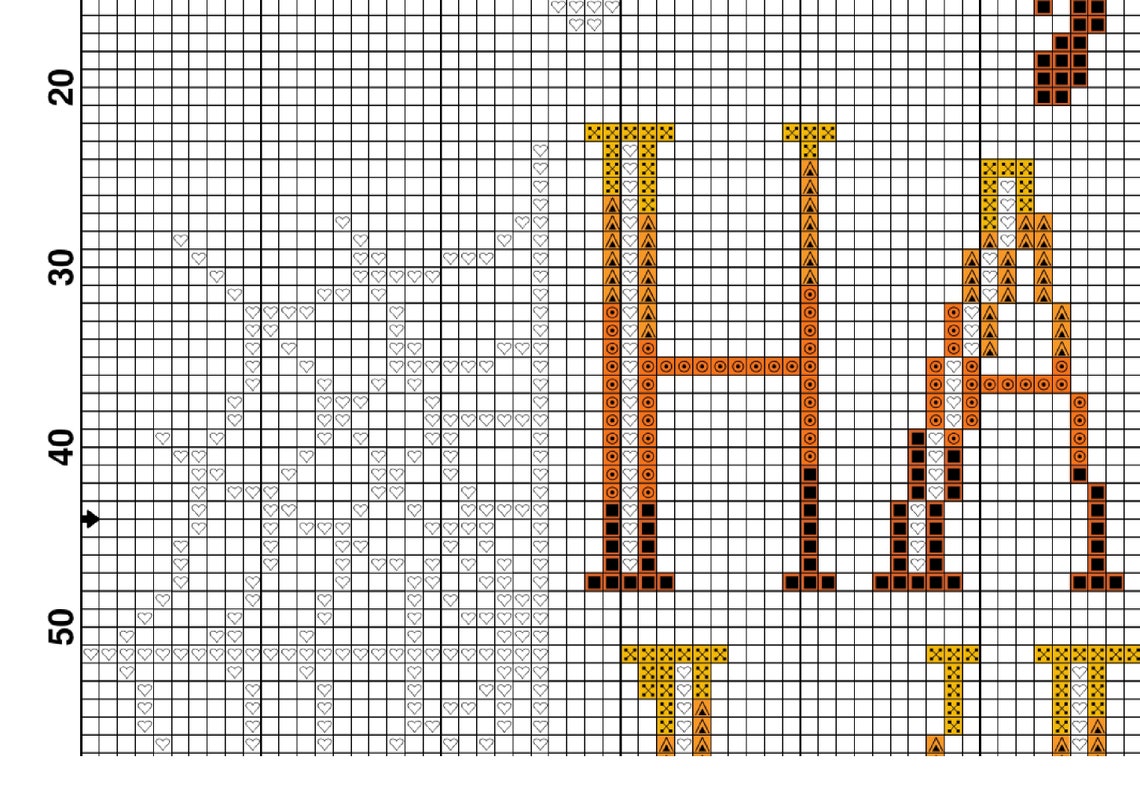 Happy Halloween spooky lettering cross stitch pattern | Etsy