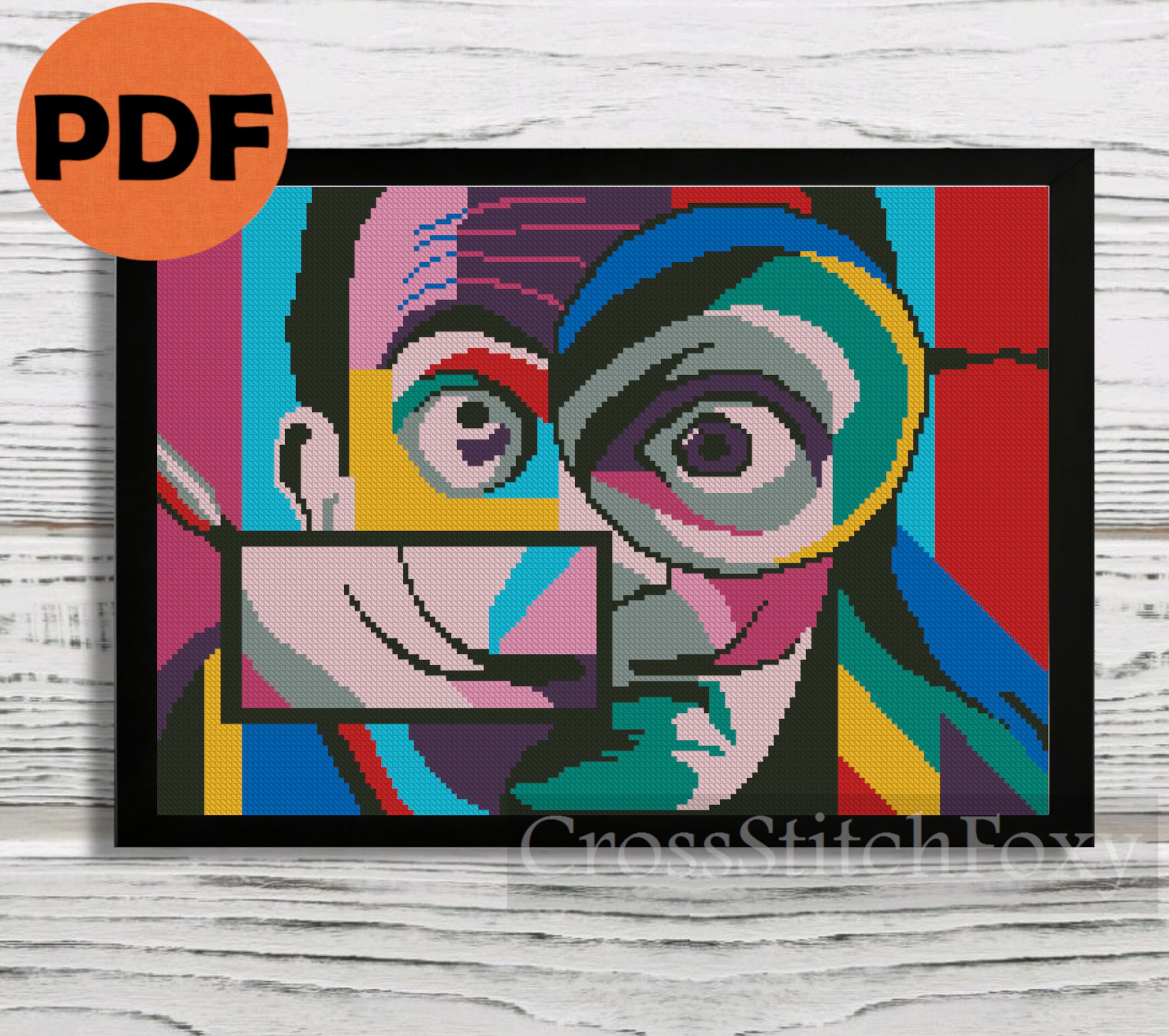 Salvador Dali Abstract Modern Cross Stitch Pattern PDF - Etsy