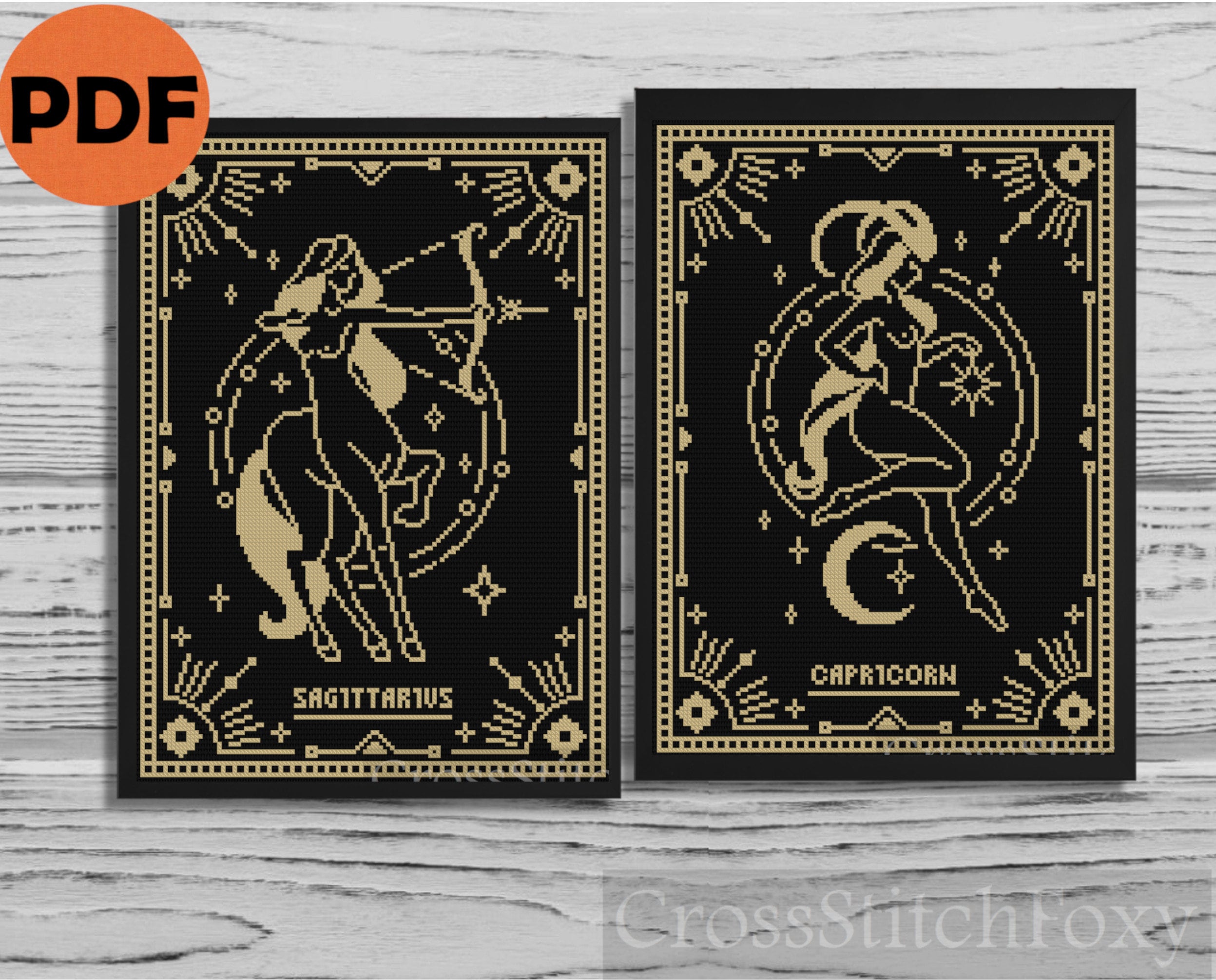 Zodiac Cross Stitch Patterns: Female Astrology Signs (PDF) - Etsy