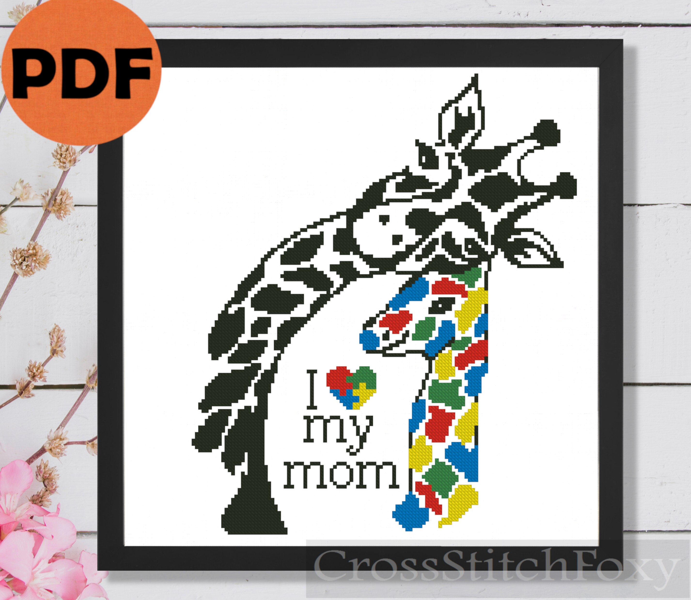 Autism Cross Stitch Pattern PDF Autism Awareness Day Cross - Etsy