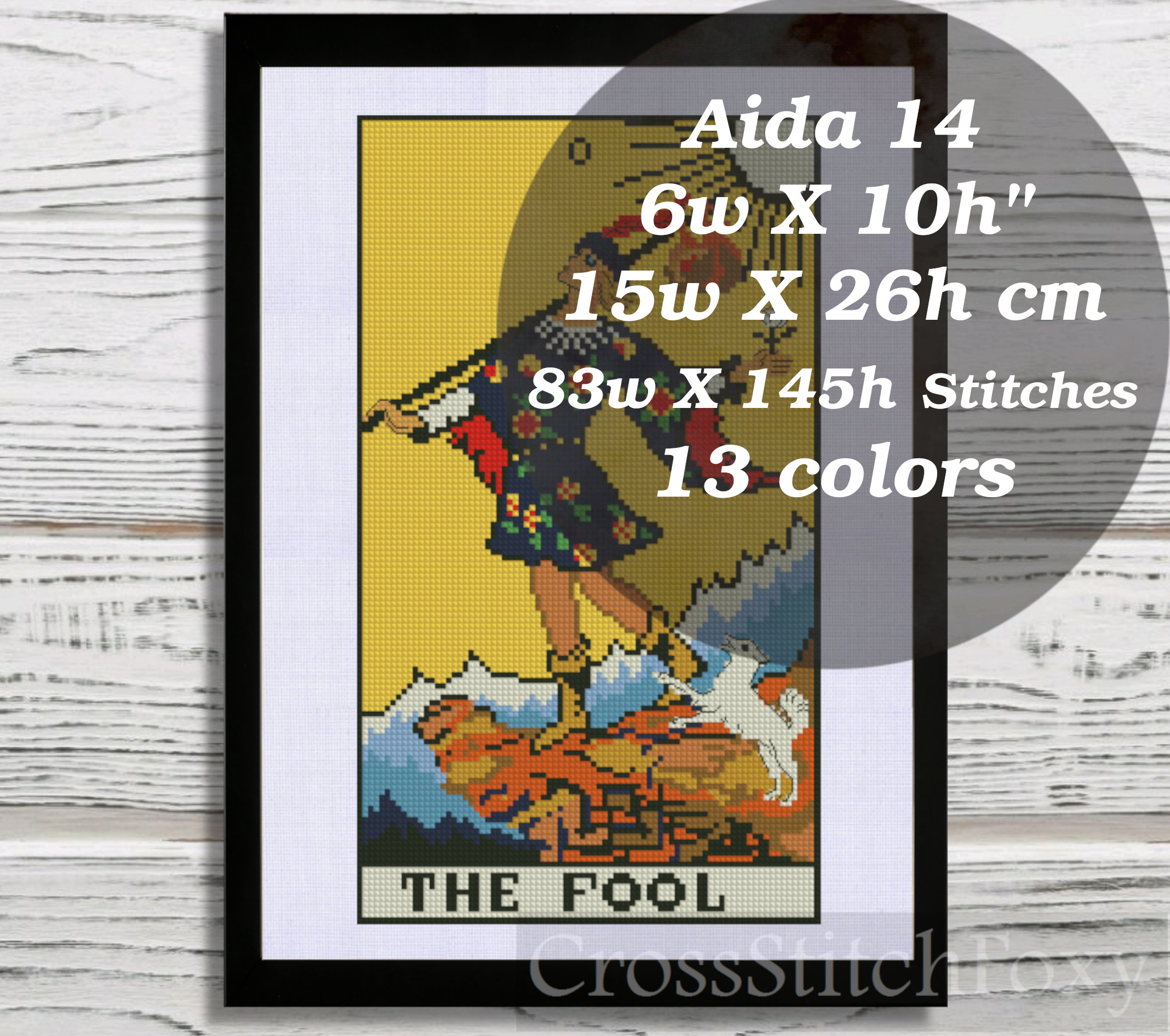 Tarot Cross Stitch Pattern Instant Download PDF the Fool | Etsy