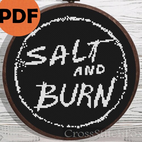 Salt and Burn Cross Stitch Pattern PDF Sam and Dean - Etsy