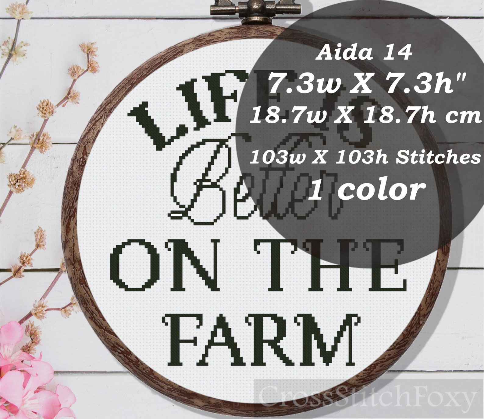 Farm Cross Stitch Pattern PDF Countryside Counted Cross | Etsy
