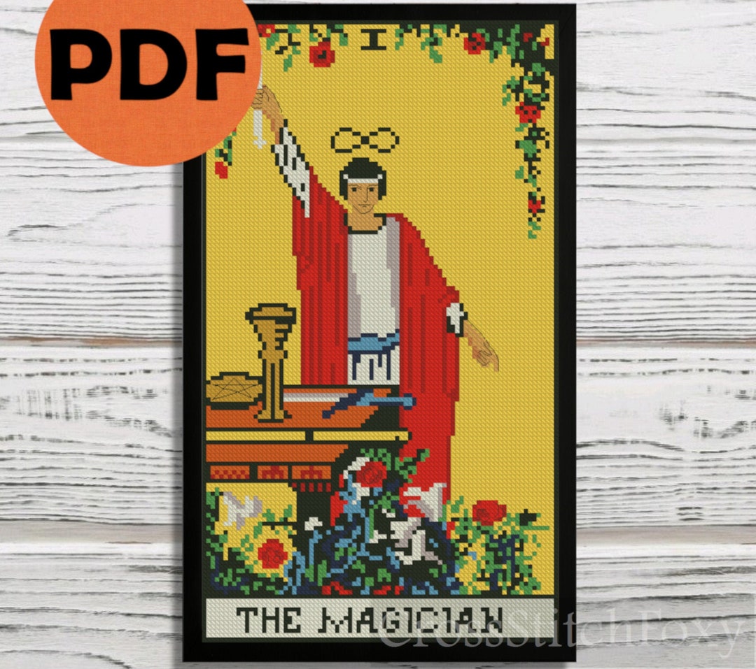 Tarot Card the Magician Mini Cross Stitch Pattern Instant Download PDF ...
