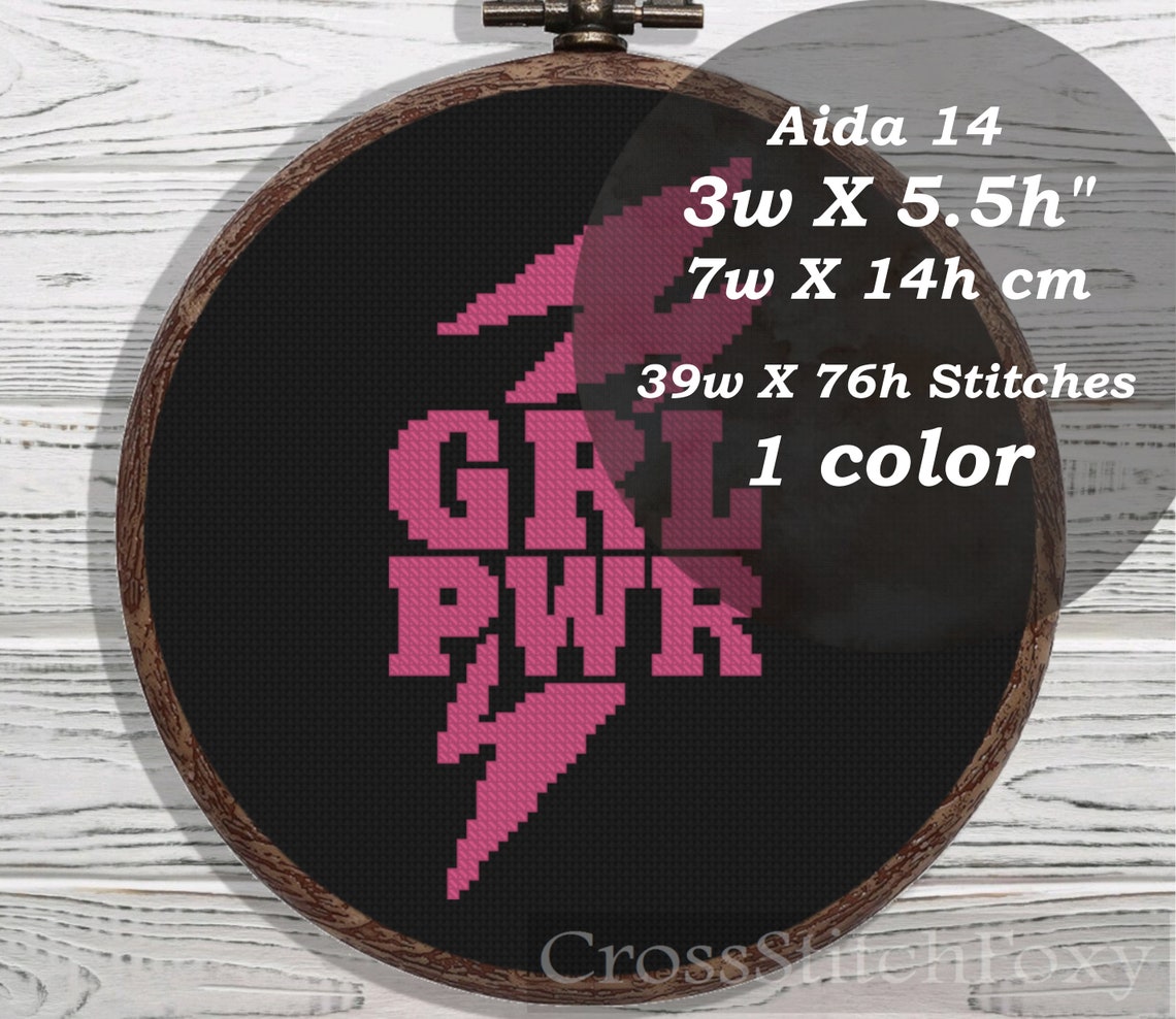 Girl Power Cross Stitch Pattern PDF Feminist Cross Stitch - Etsy