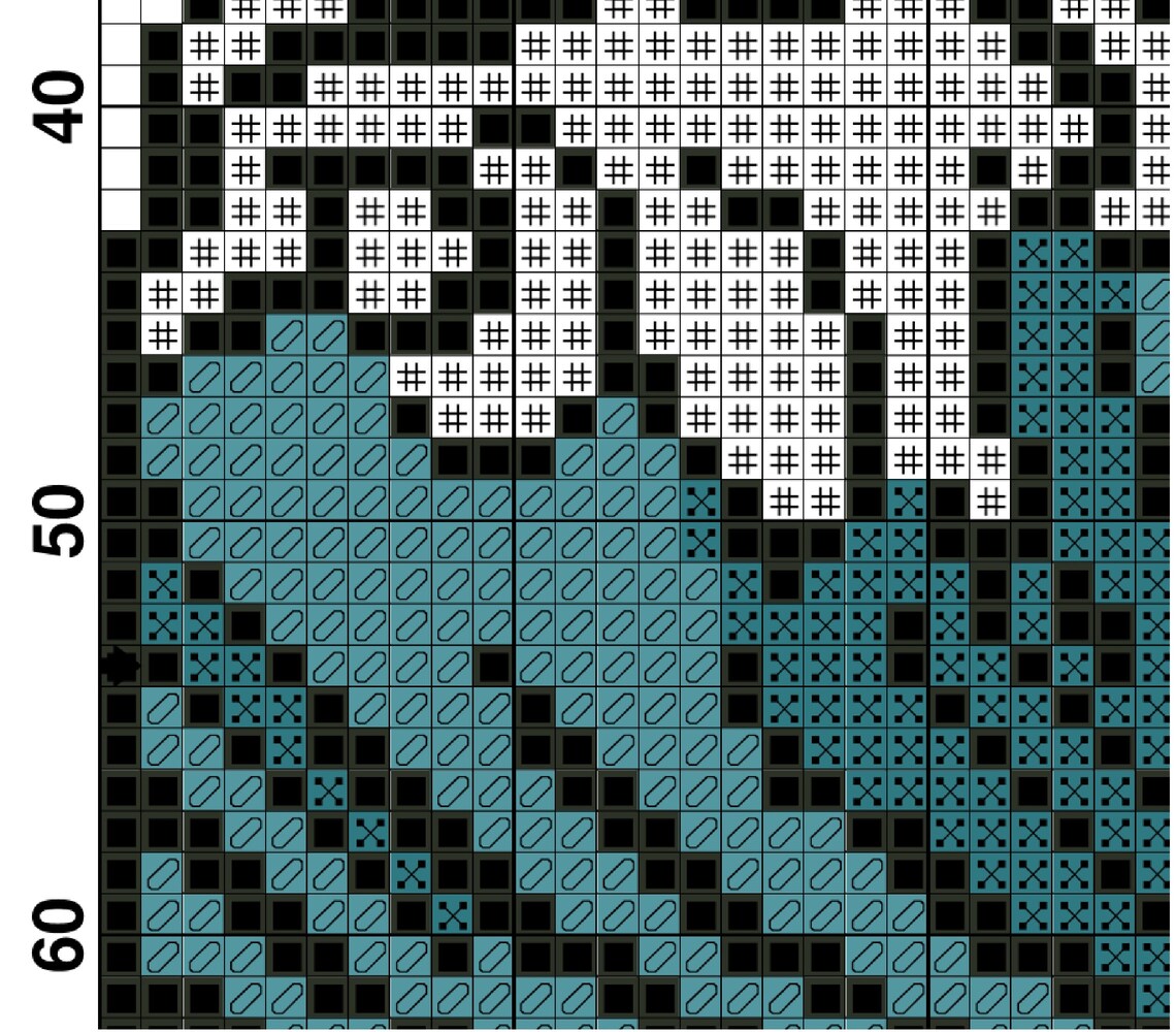 The Great Wave Cross Stitch Pattern PDF Ocean Wave Easy Small | Etsy