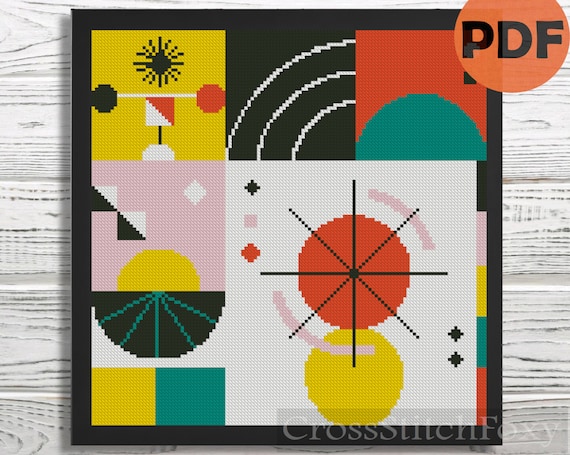 Geometric Cross Stitch Pattern Easy Modern Cross Stitch | Etsy