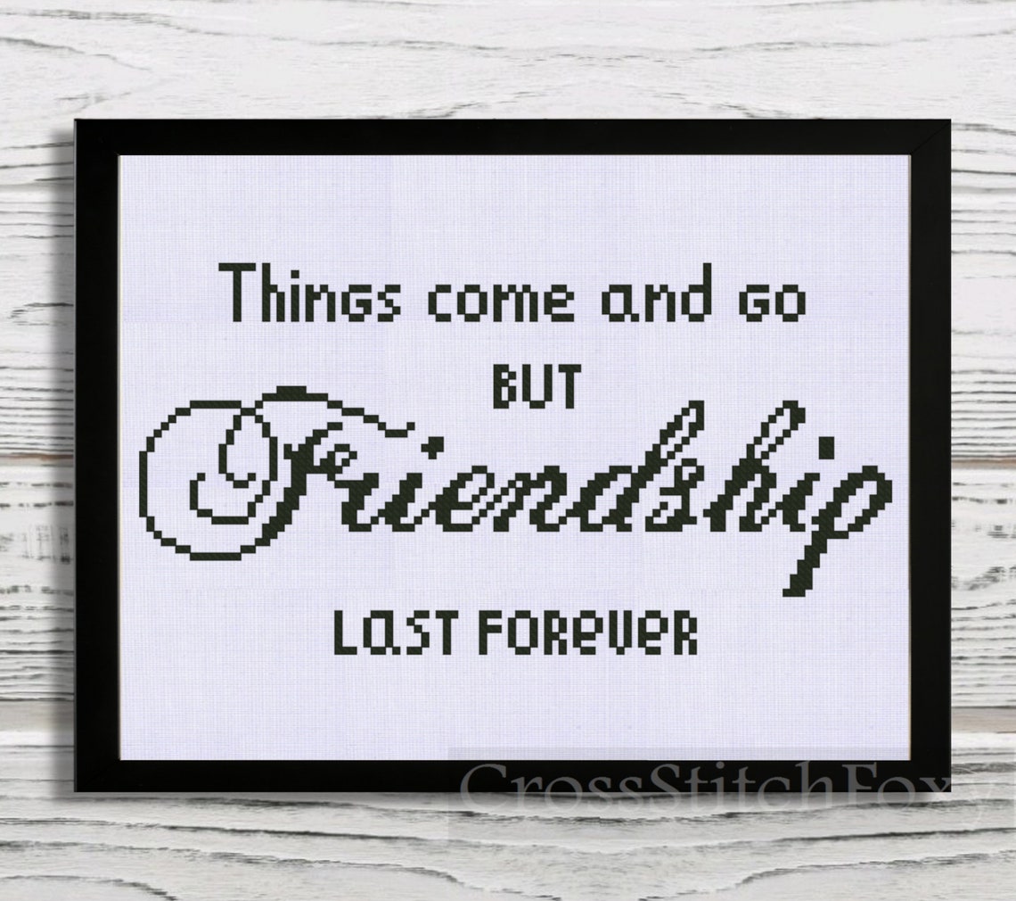 Friendship cross stitch pattern PDF Friends cross stitch | Etsy