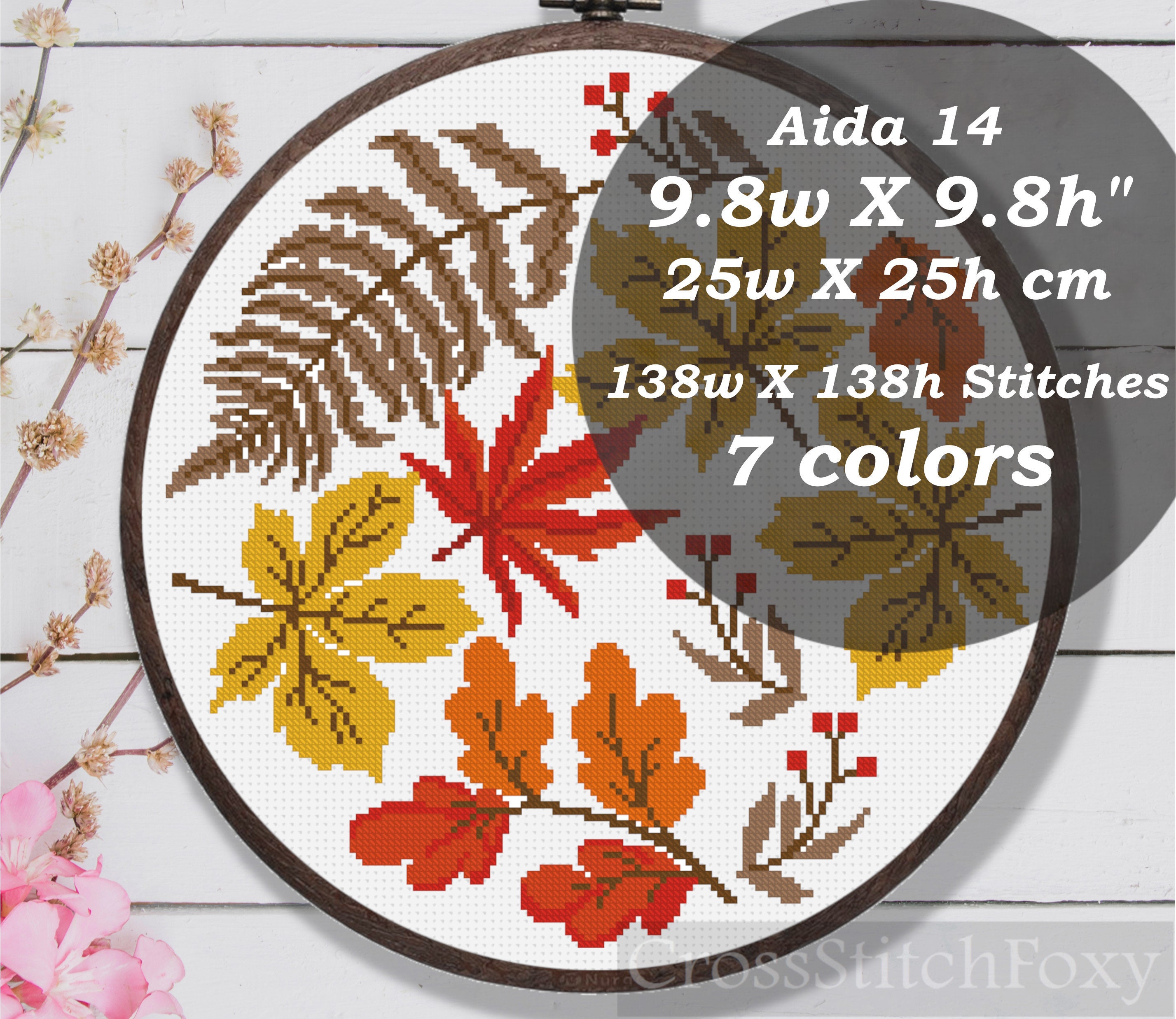 Fall Leaves Autumn Forest Mini Plants Easy Cross Stitch - Etsy