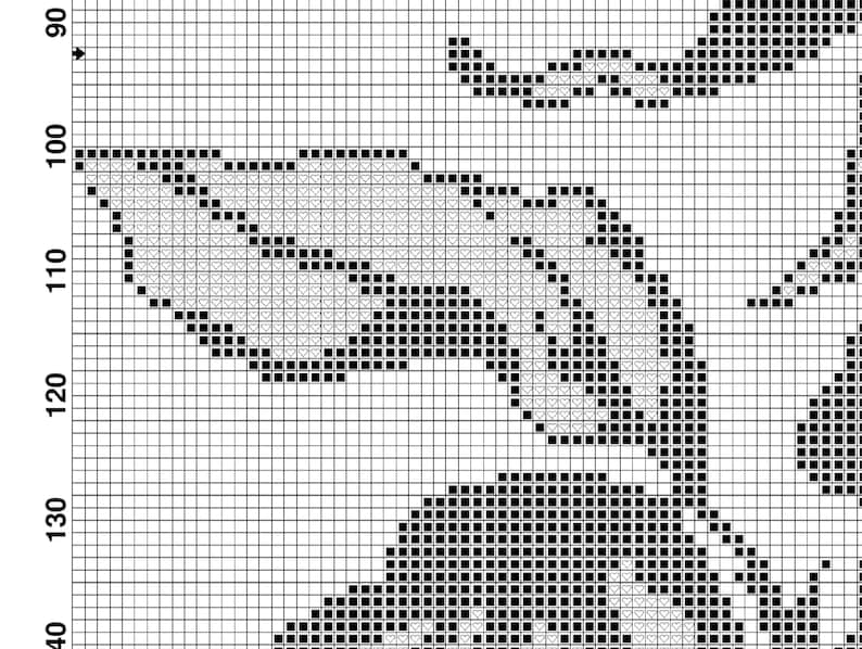 Rose Cross Stitch Pattern: Floral Wall Decor (PDF Pattern) - Etsy