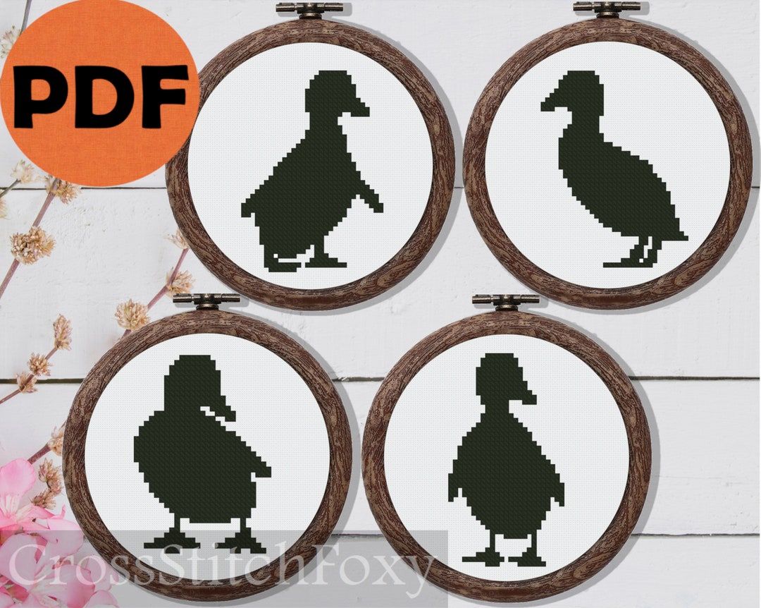 Small Duck Cross Stitch Patterns PDF, Tiny Small Farm Bird Duckling ...